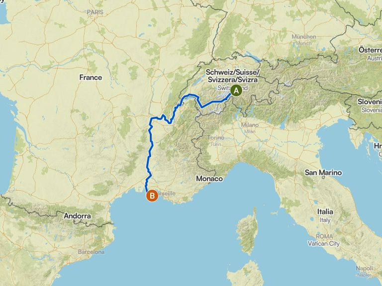 Rhone cycle route - eurovelo 17 | ride | Komoot